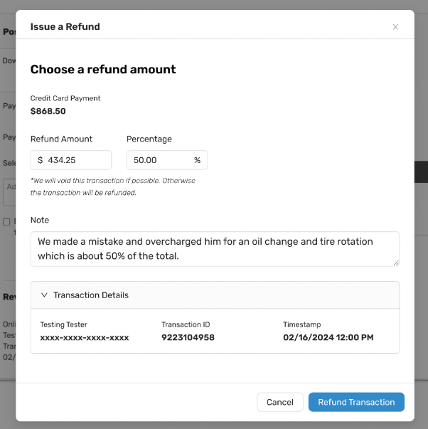 Partial Refunds with 360 Payments