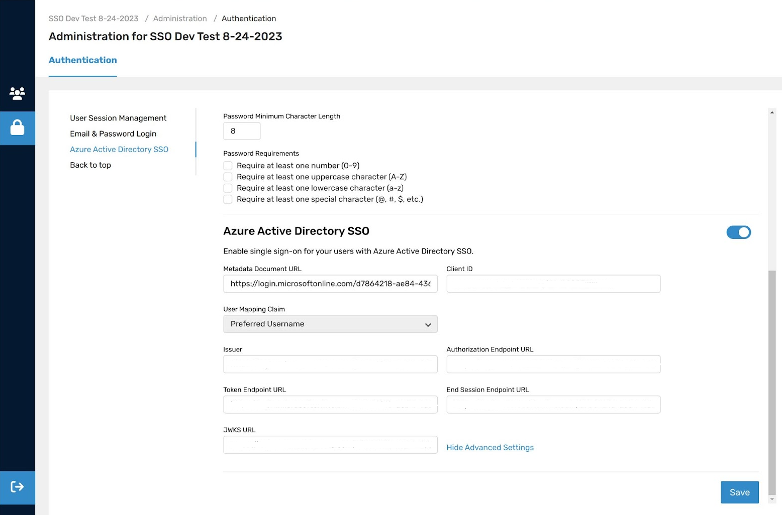 How do you configure SSO using Microsoft Azure Active Directory?